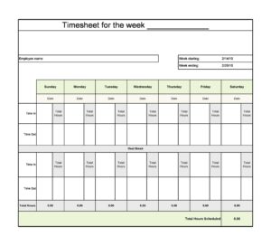 Free Printable 2-Week Timesheet Template