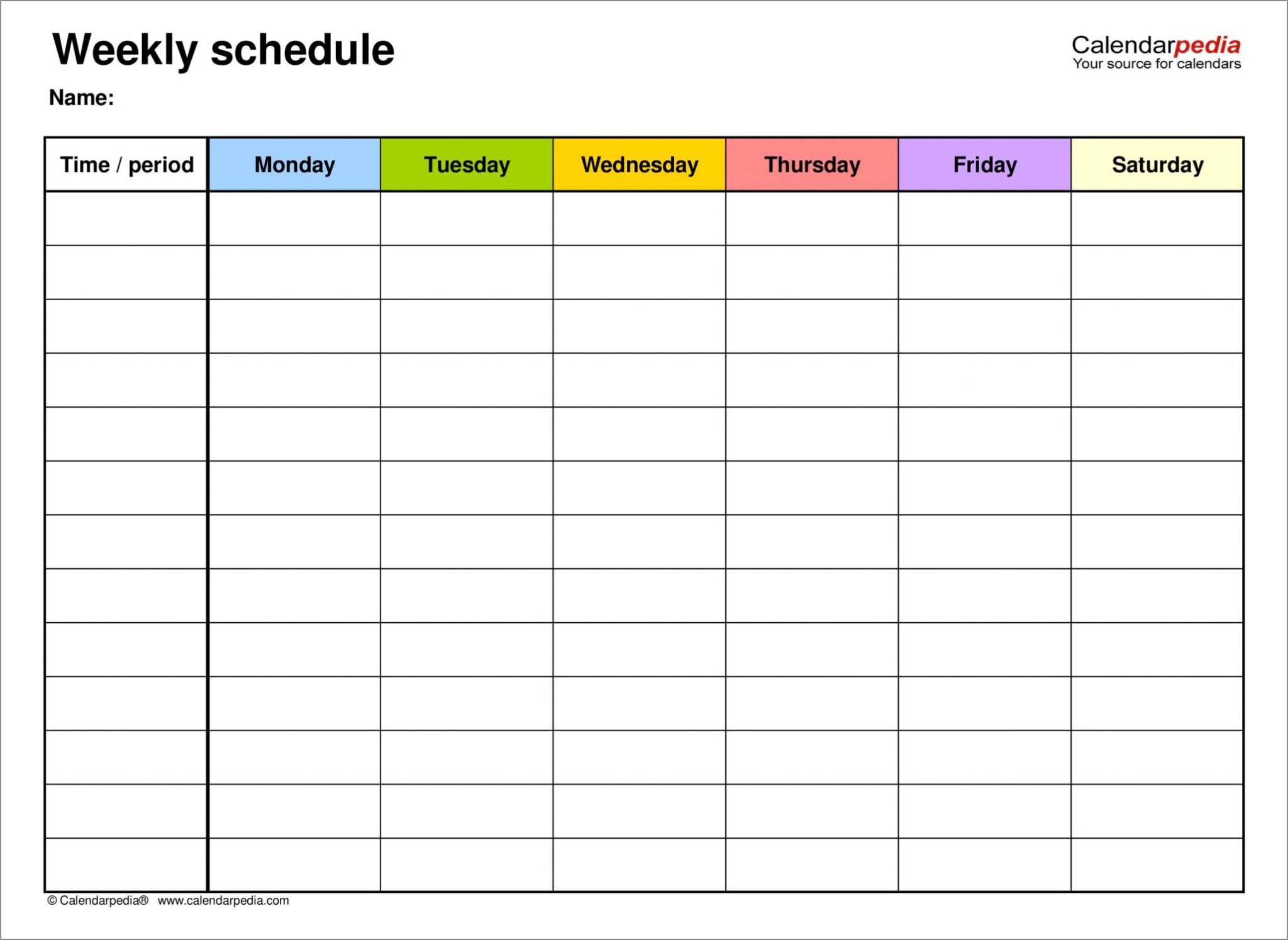 Free Printable 7-day Week Schedule Template