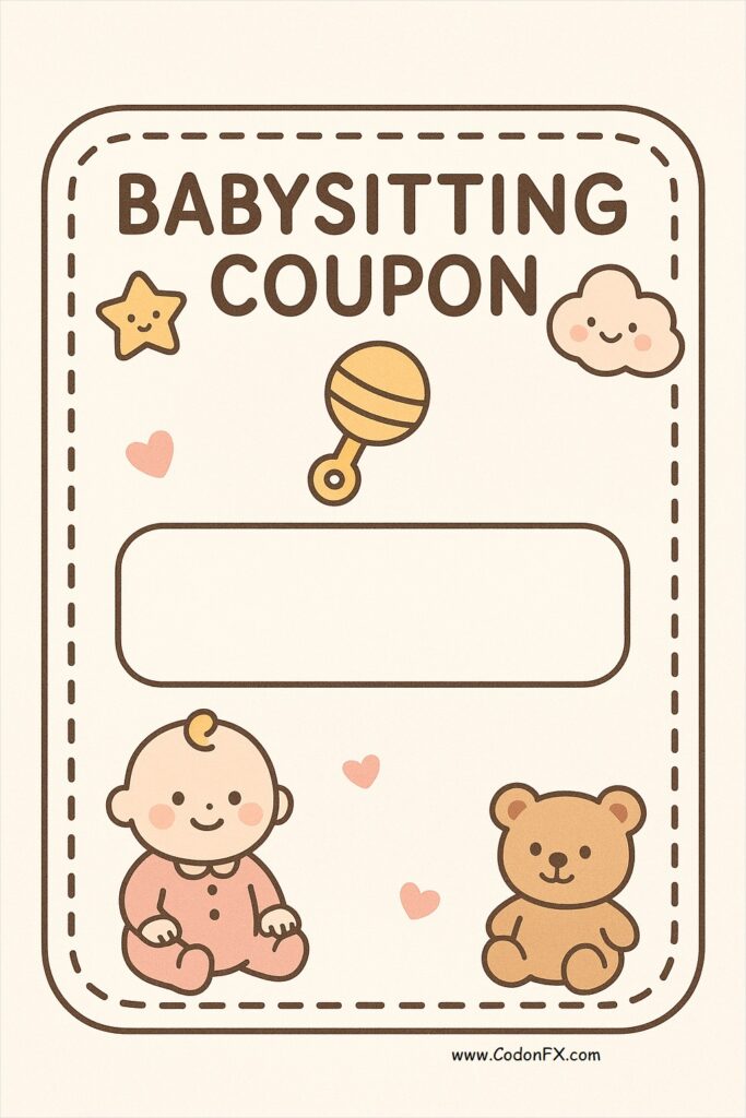 Free Printable Babysitting Coupon Template