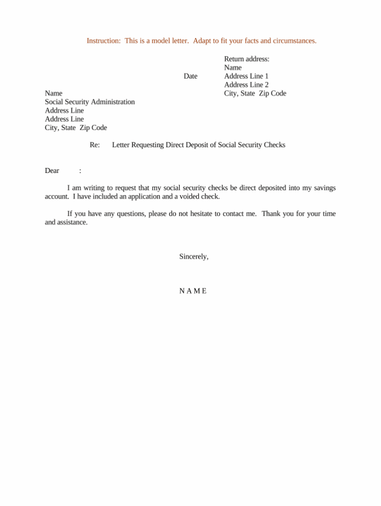 Printable Bank Letter For Direct Deposit