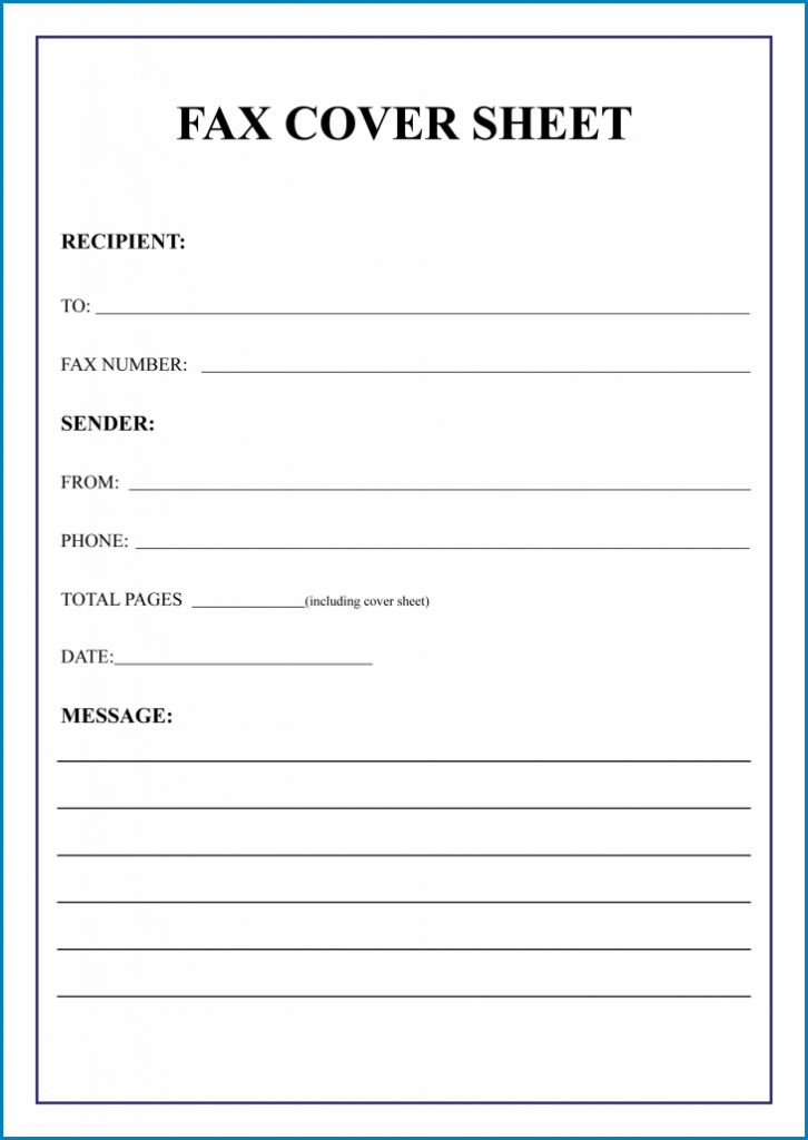Free Blank Fax Cover Sheet Template (Word)