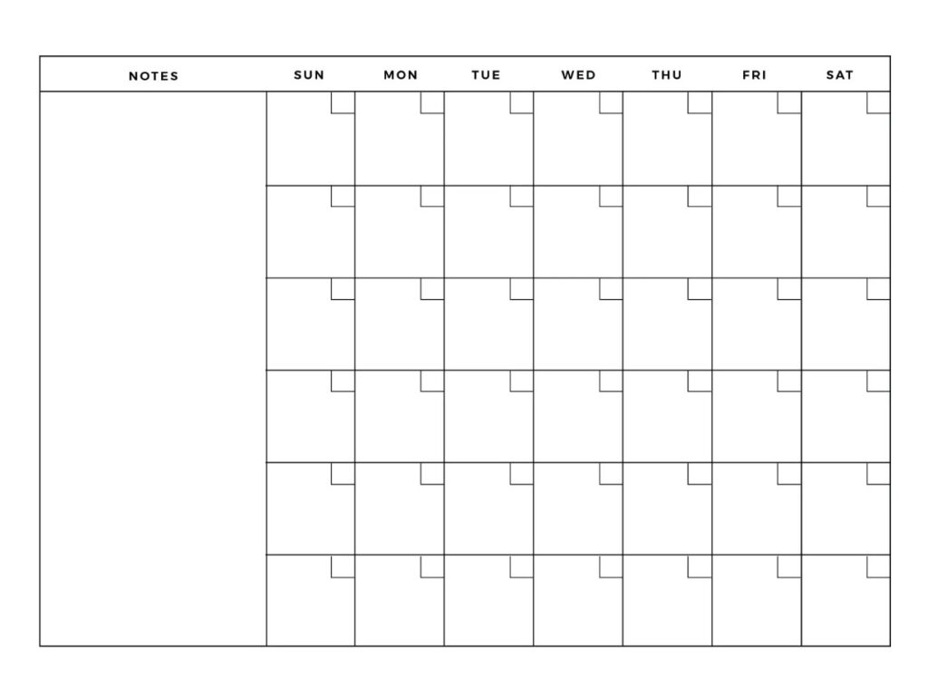 Printable Calendar With To-Do List Template