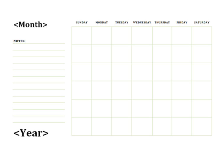 Printable Calendar With To-Do List Template