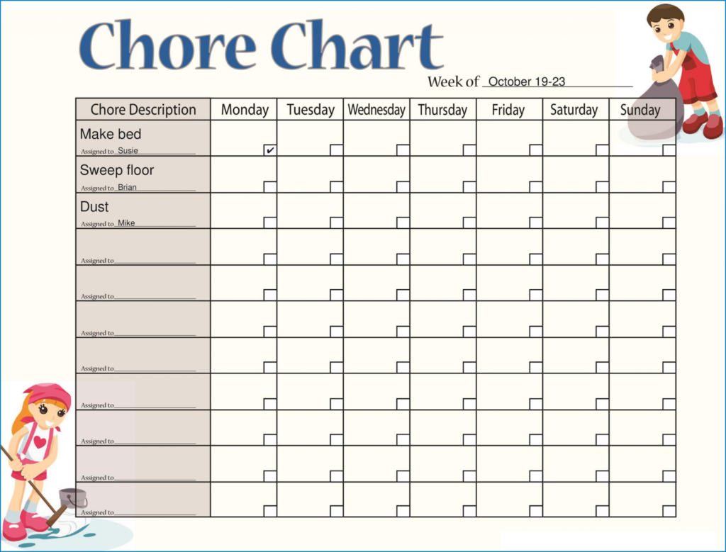 Free Printable Chore Chart Template (Word)