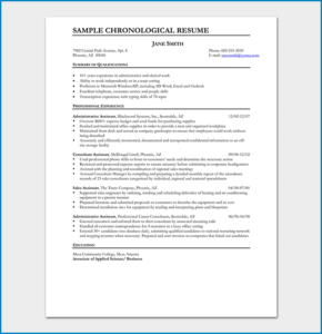 Editable Chronological Resume Template (Word)