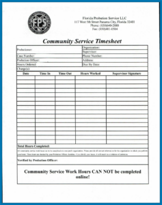 Community Service Timesheet Template
