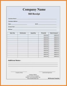 Credit Card Receipt Template