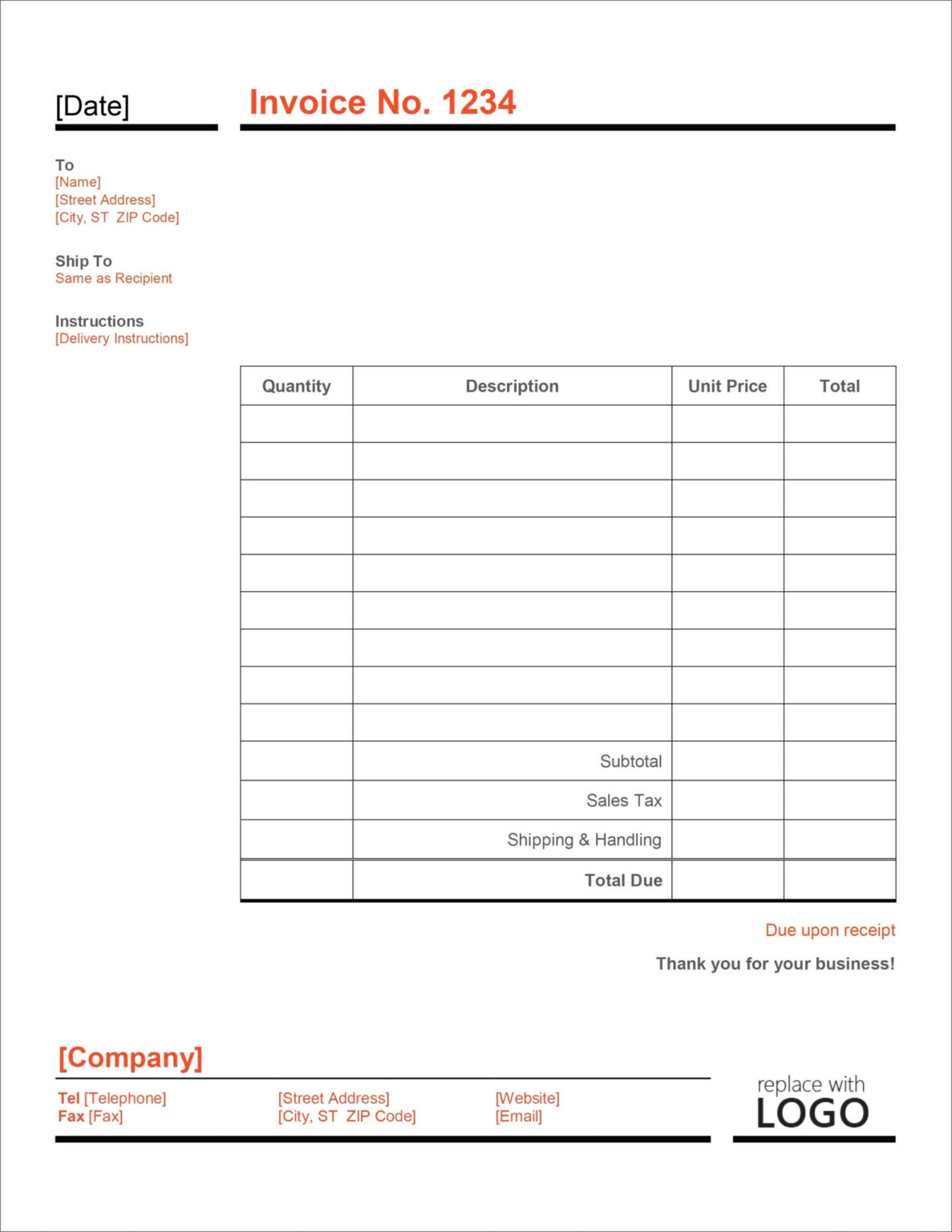 Credit Card Receipt Template