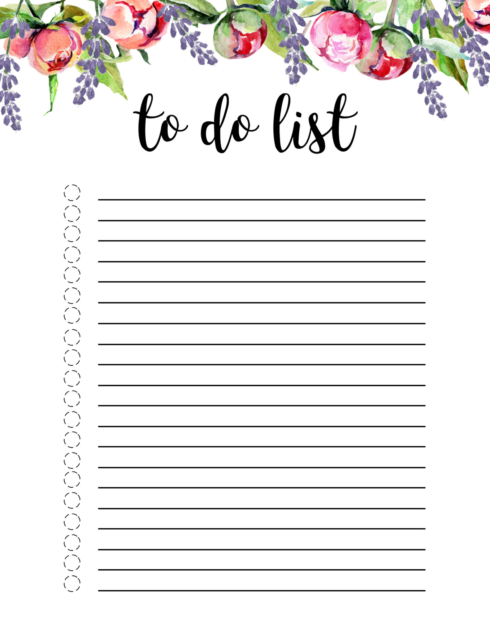 Free Printable Cute To-Do List Template