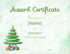 Christmas Theme Award Certificate Template