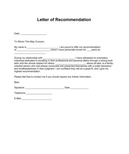 General Letter of Recommendation Template