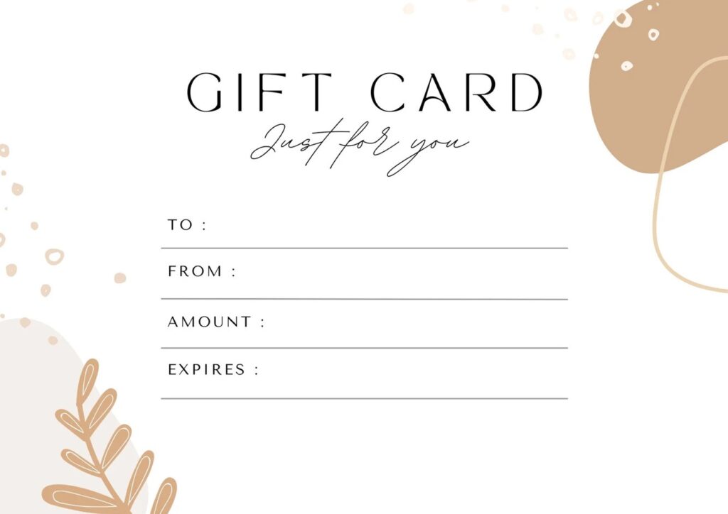 Printable Gift Card Template