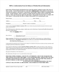 HIPAA Medical Records Release Form
