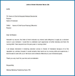 Nursing Letter of Intent Template (Word)