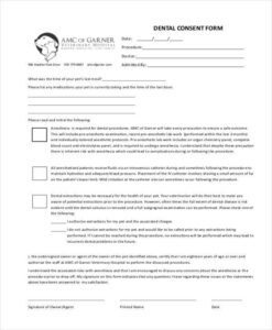 Printable Dental Consent Form
