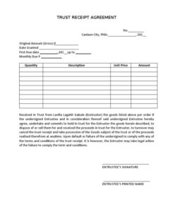 Free Printable Trust Receipt Template
