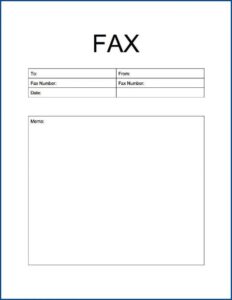 Generic Fax Cover Sheet Template (Word)