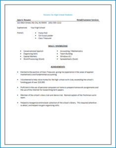 High School Student Resume Template