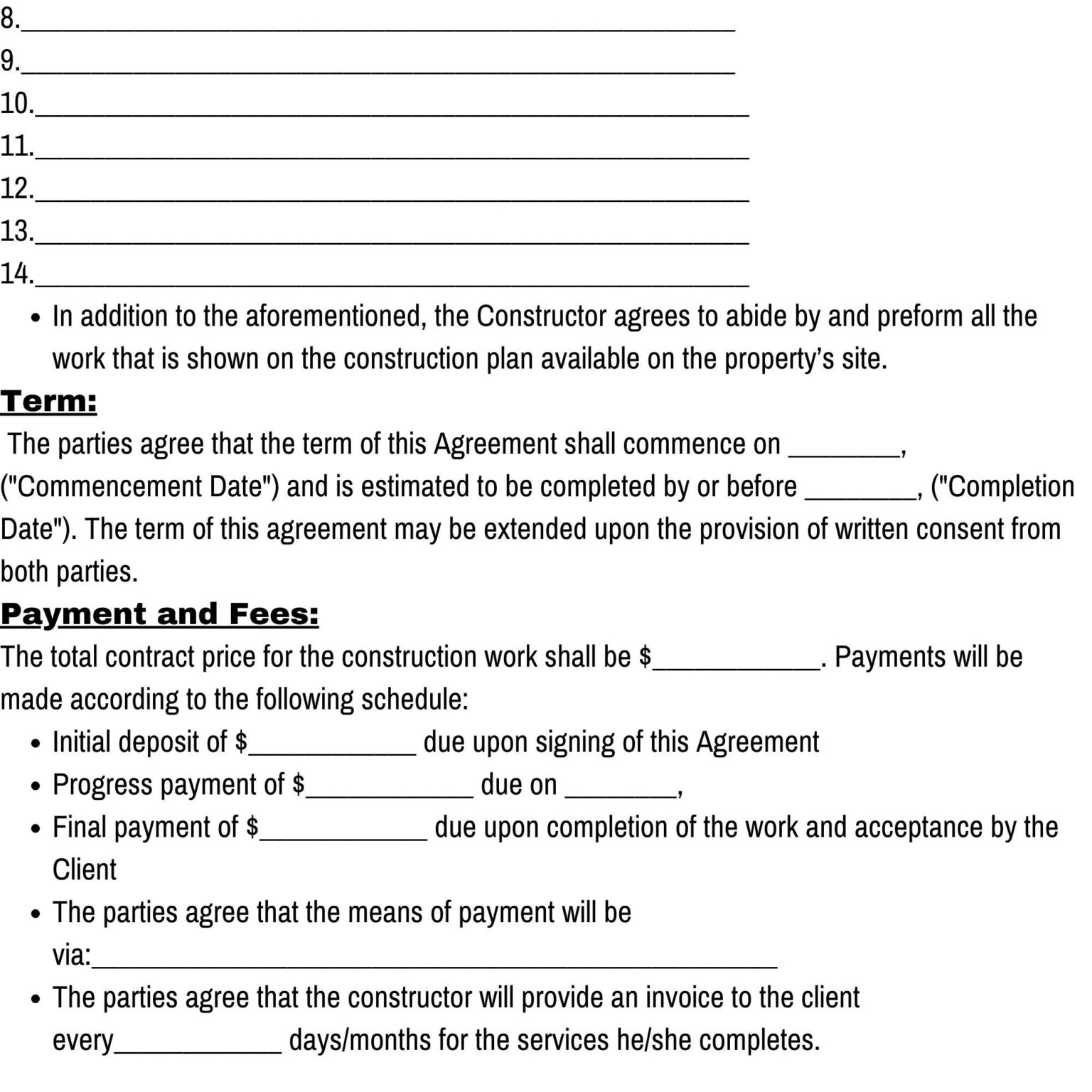 Legally Binding Contract Template Word