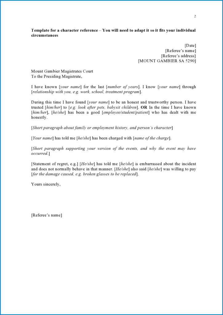 Letter of Recommendation for Family Member