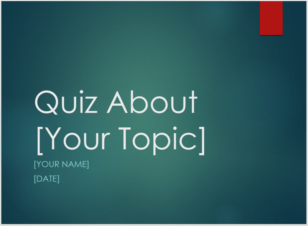 Multiple Choice Quiz Template (Word)