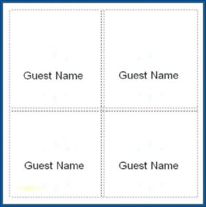 Printable Name Tent Template (Word)
