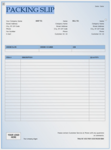 Free Printable Packing Slip Template