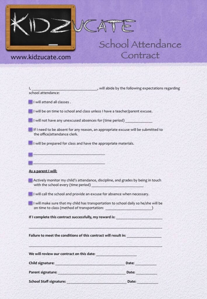 Parent Child Contract Template (Word)