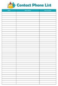 Free Printable Phone List Template