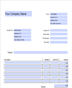 Printable Company Receipt Template