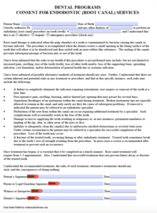 Printable Dental Consent Form