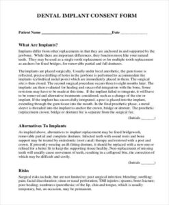 Printable Dental Consent Form