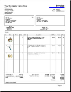 Printable Jewelry Receipt Template