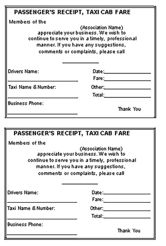 Printable Money Receipt Template