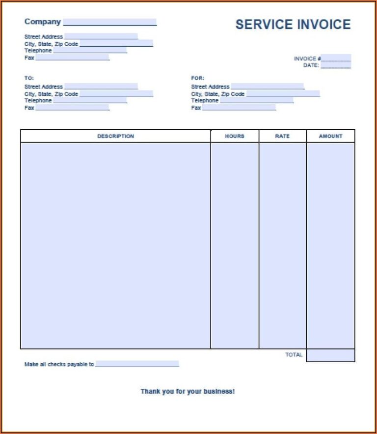 Printable Oil Change Receipt Template