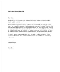 Printable Quotation Letter Template