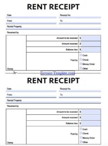 Printable Rent Receipt Template