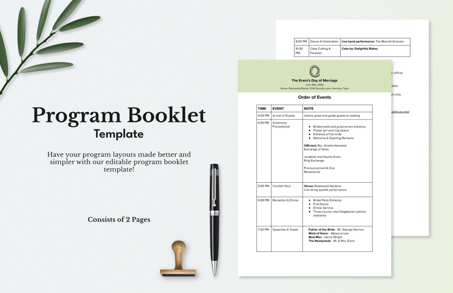 Editable Program Booklet Template (Word)