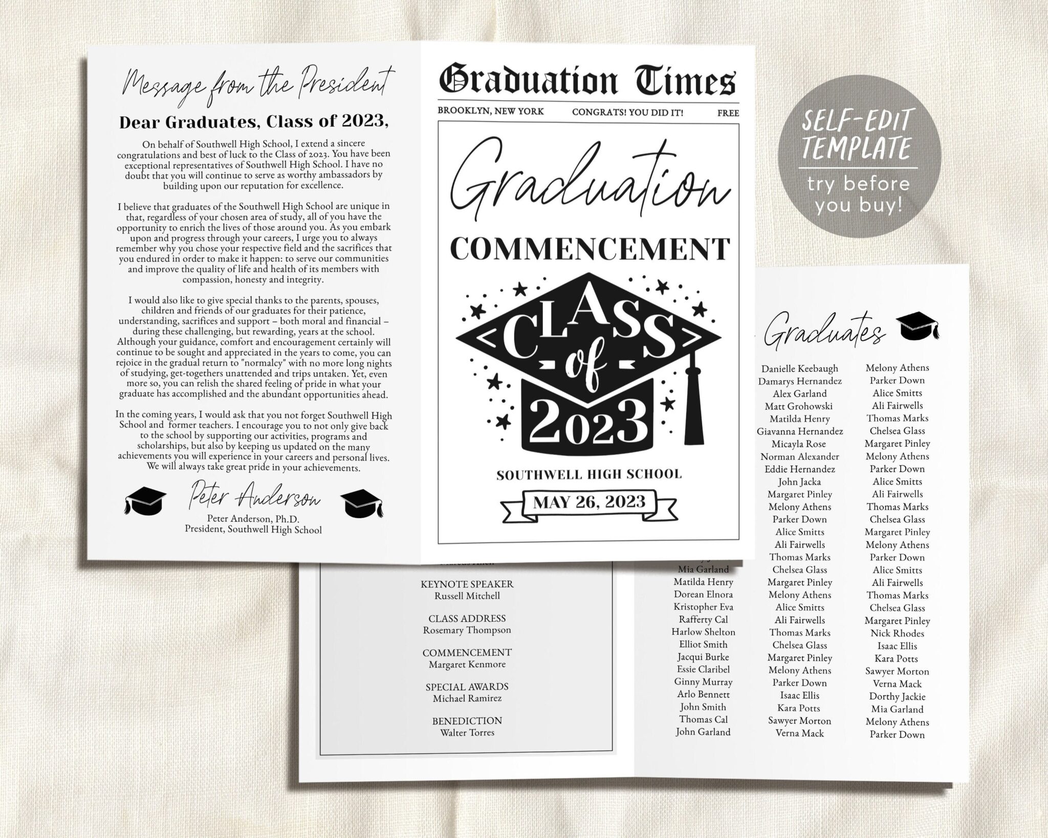 Editable Program Booklet Template (Word)