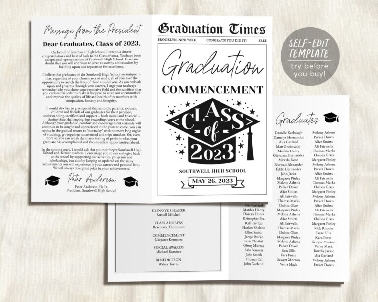 Editable Program Booklet Template (Word)