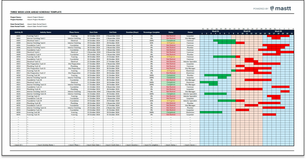 Project Timetable Template (Word)