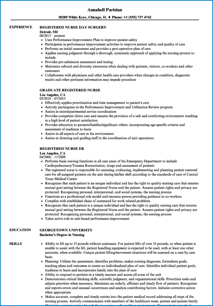 Registered Nurse Resume Template (Word)