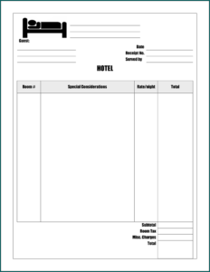 Free Printable Reservation Receipt Template