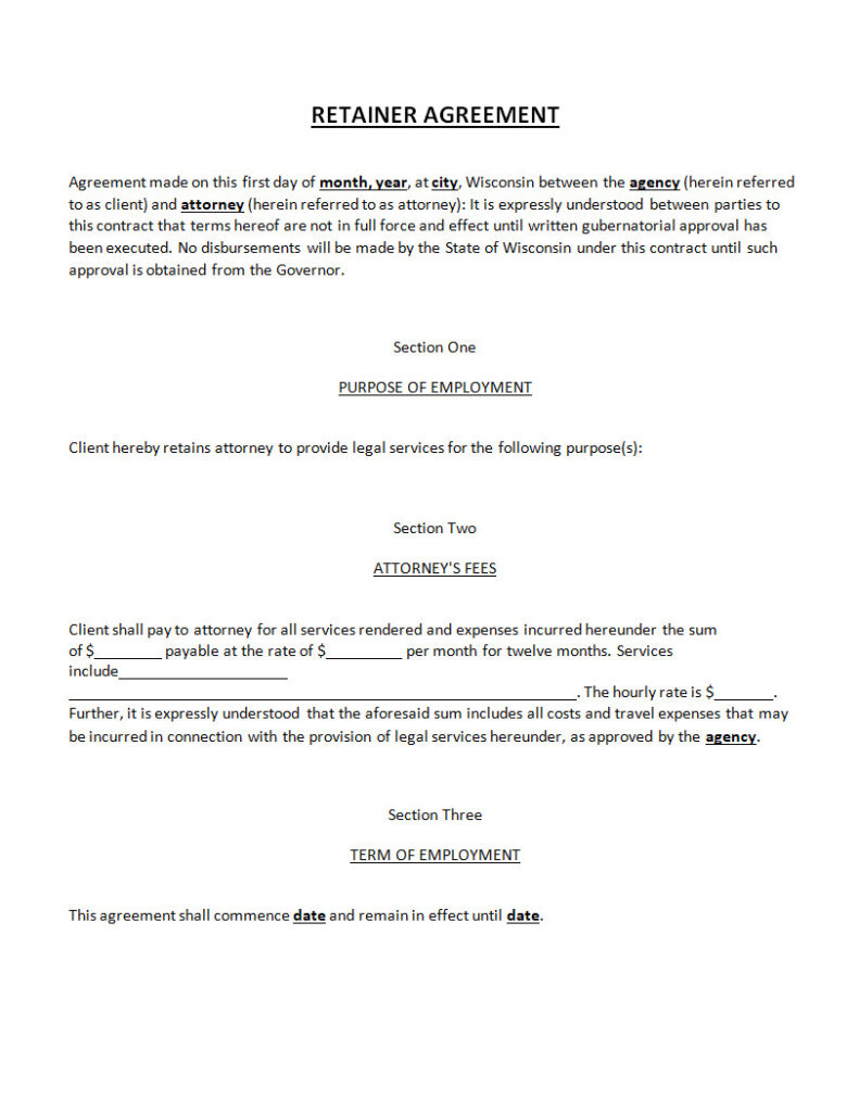 Free Retainer Agreement Template (Word)