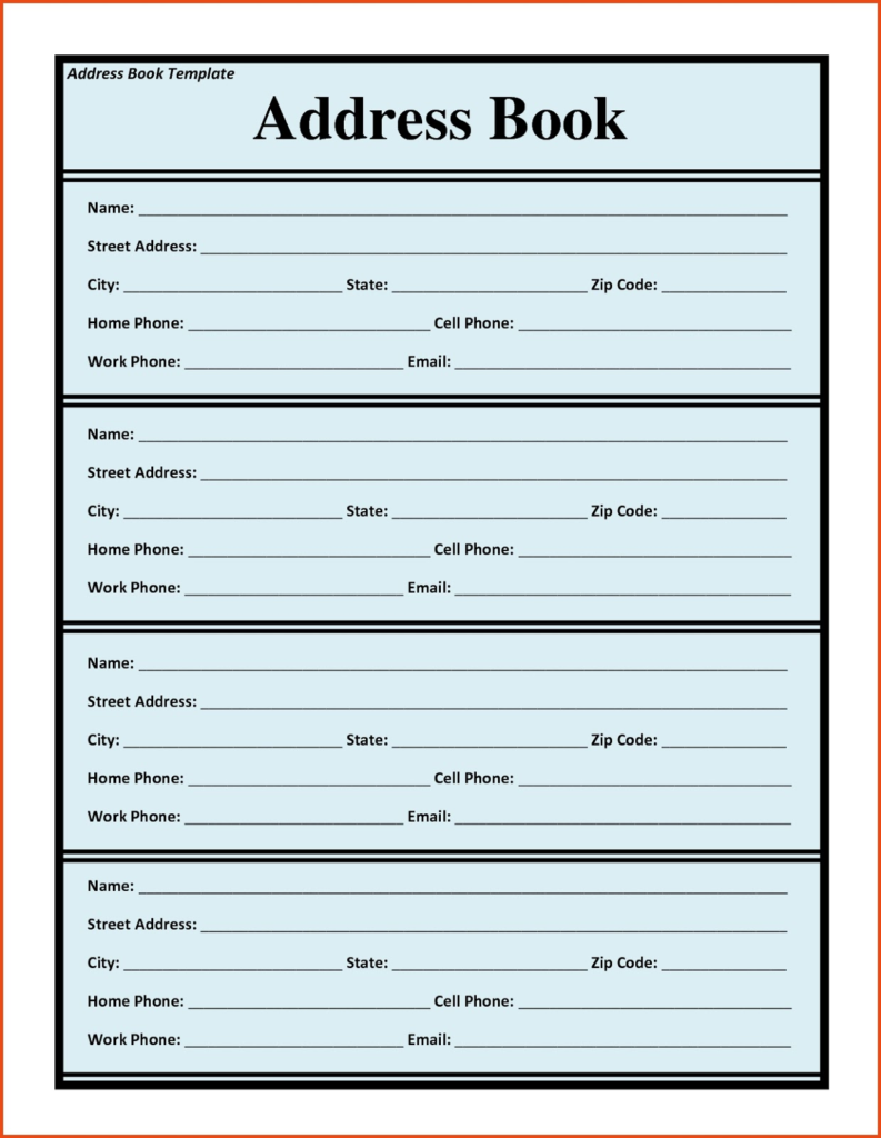 Free Address Book Template (Word)