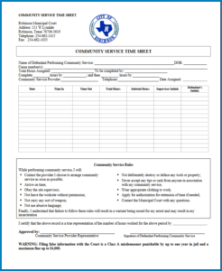 Community Service Timesheet Template