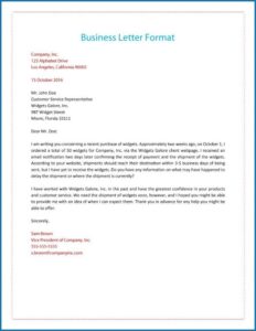 Formal Business Letter Template