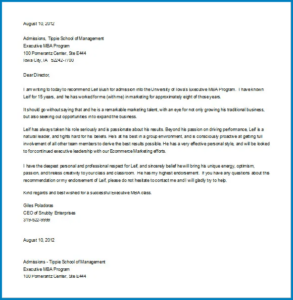Letter of Recommendation Template for Student