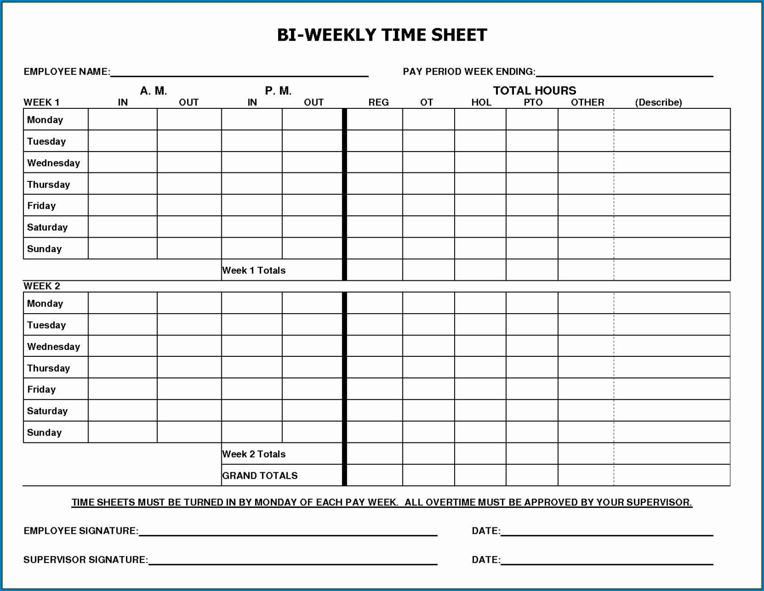 Multiple-Employee Timesheet Template (Excel)