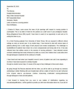 Nursing Letter of Intent Template (Word)